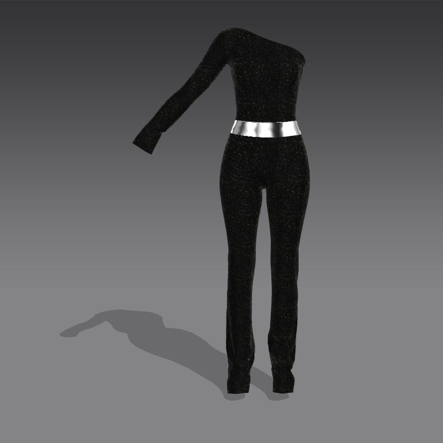 ONE SHOULDER JUMPSUIT DART LOOK 3D model | CGTrader