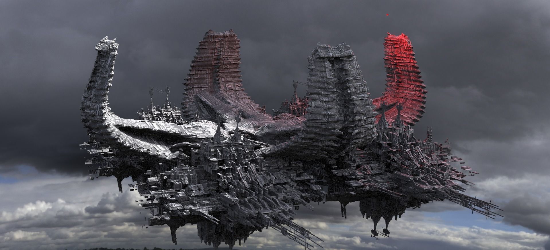 Sci-Fi Alien Spine City Towers 3D model | CGTrader