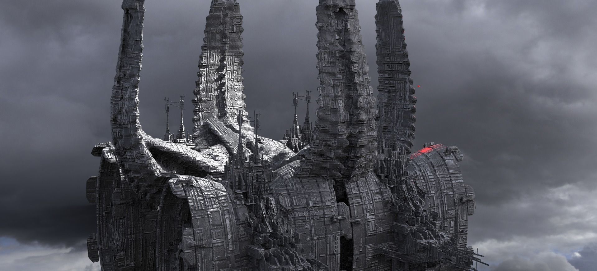 Sci-Fi Alien Spine City base 3D model 3D model | CGTrader