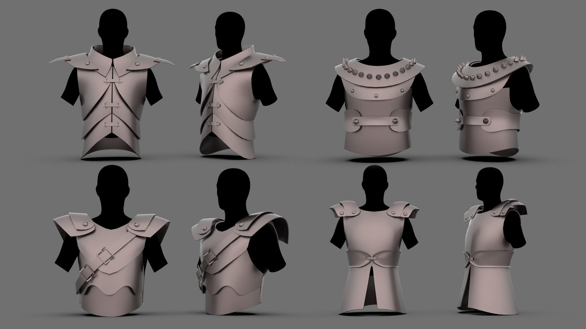 3D model 15 Unique Body Armor Lowpoly and Highpoly Base Mesh With UV VR ...