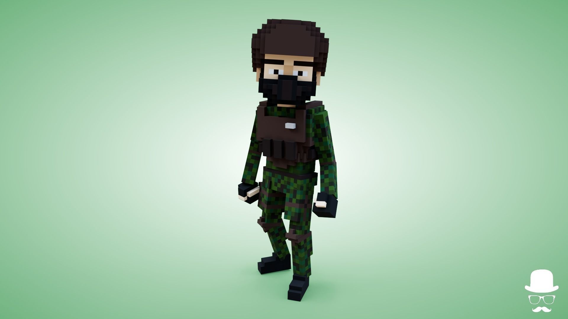 3D model Soldier Character - 3D Voxel Low Poly Model VR / AR / low-poly ...