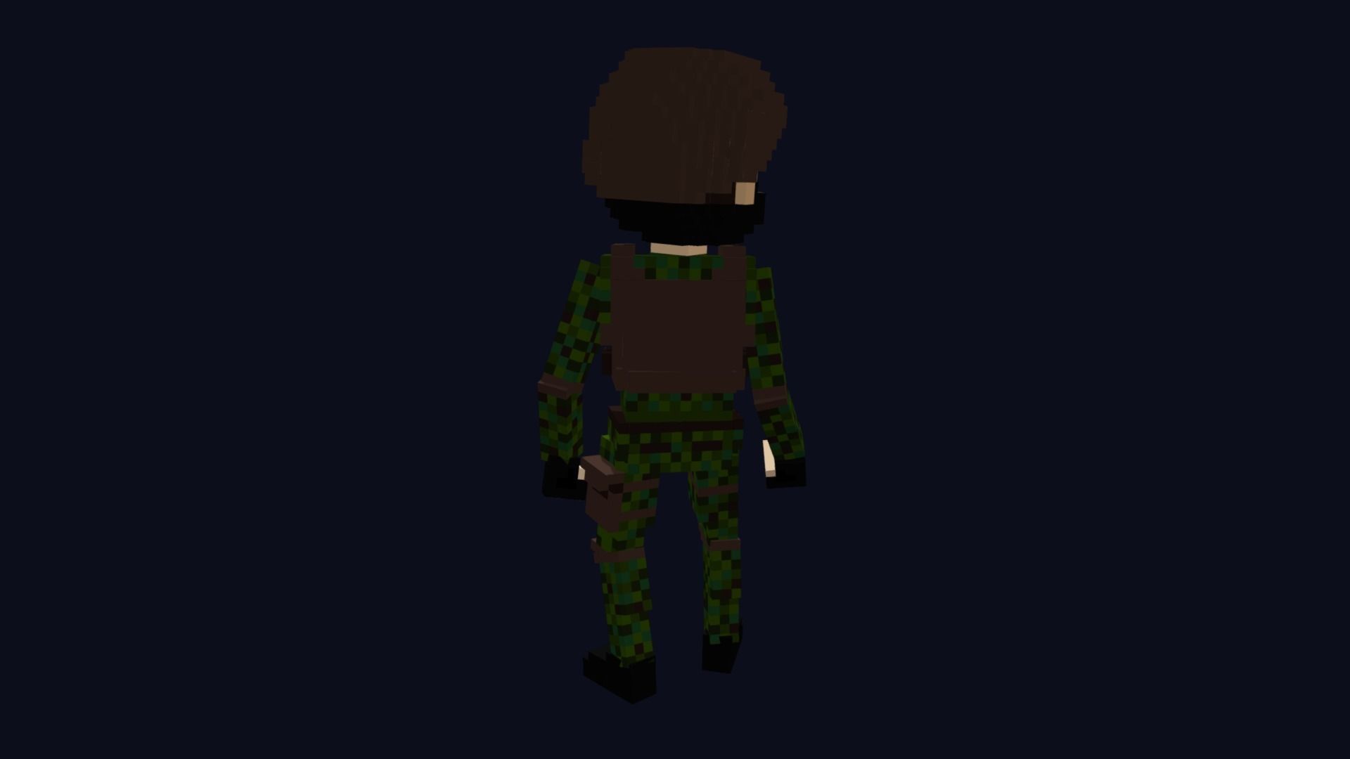 3D model Soldier Character - 3D Voxel Low Poly Model VR / AR / low-poly ...