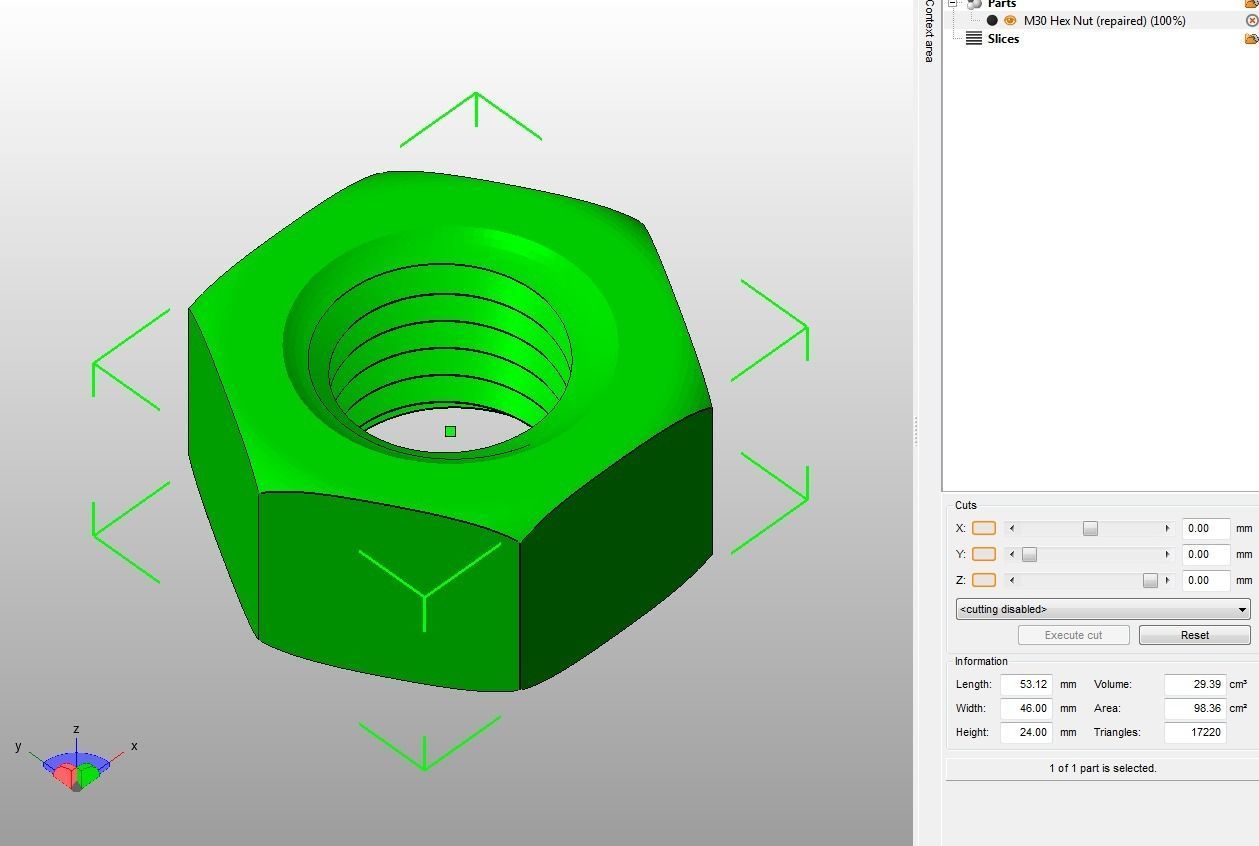 M30 Hex Nut 3D model 3D printable | CGTrader