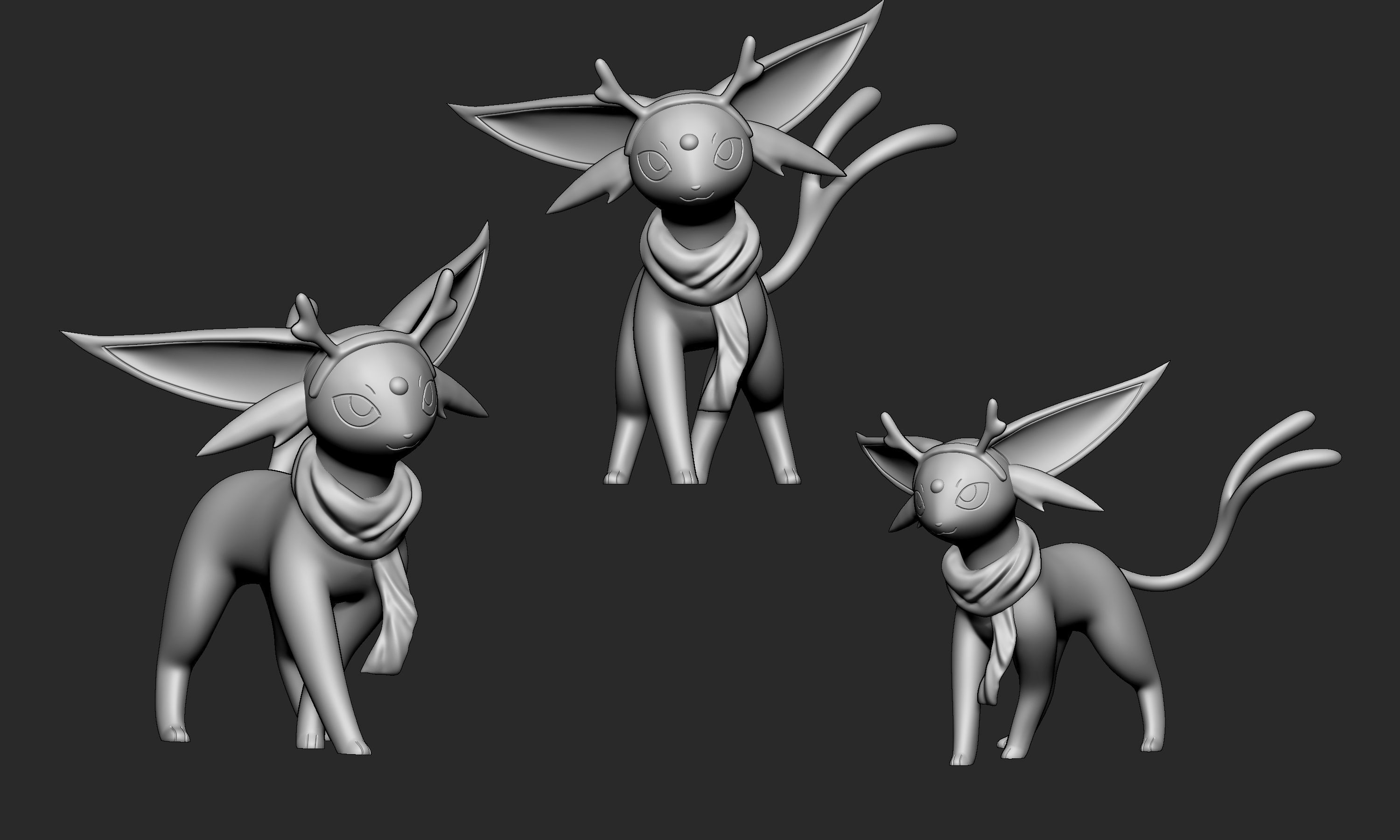 Pokemon - Christmas Espeon 3D model 3D printable | CGTrader