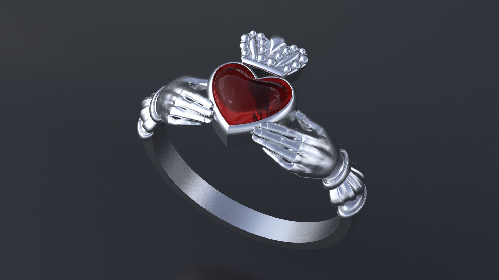 Wedding claddagh rings cnc or 3D print model 3D model 3D printable ...