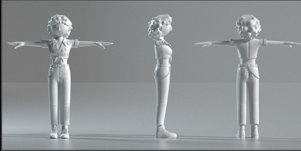 C4D model of mainstream female characters in the 90s 3D model | CGTrader