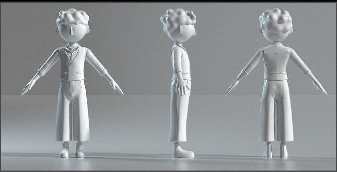 C4D cartoon costume male IP character C4D model white model 3D model ...