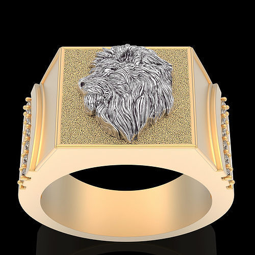 Lion ring silver gold sterling printable jewelry 3D model 3D model 3D ...
