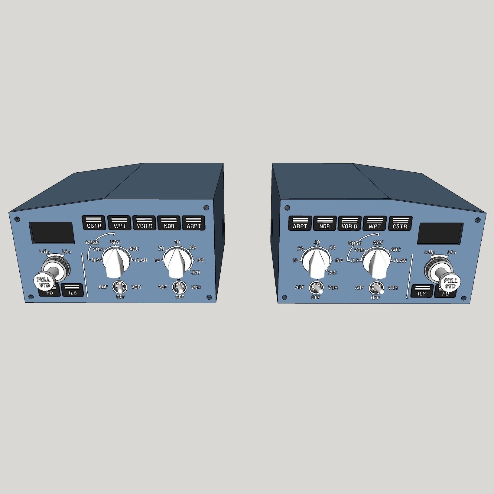 A320 or A330 EFIS control panel - CPT and FO 3D model 3D printable ...