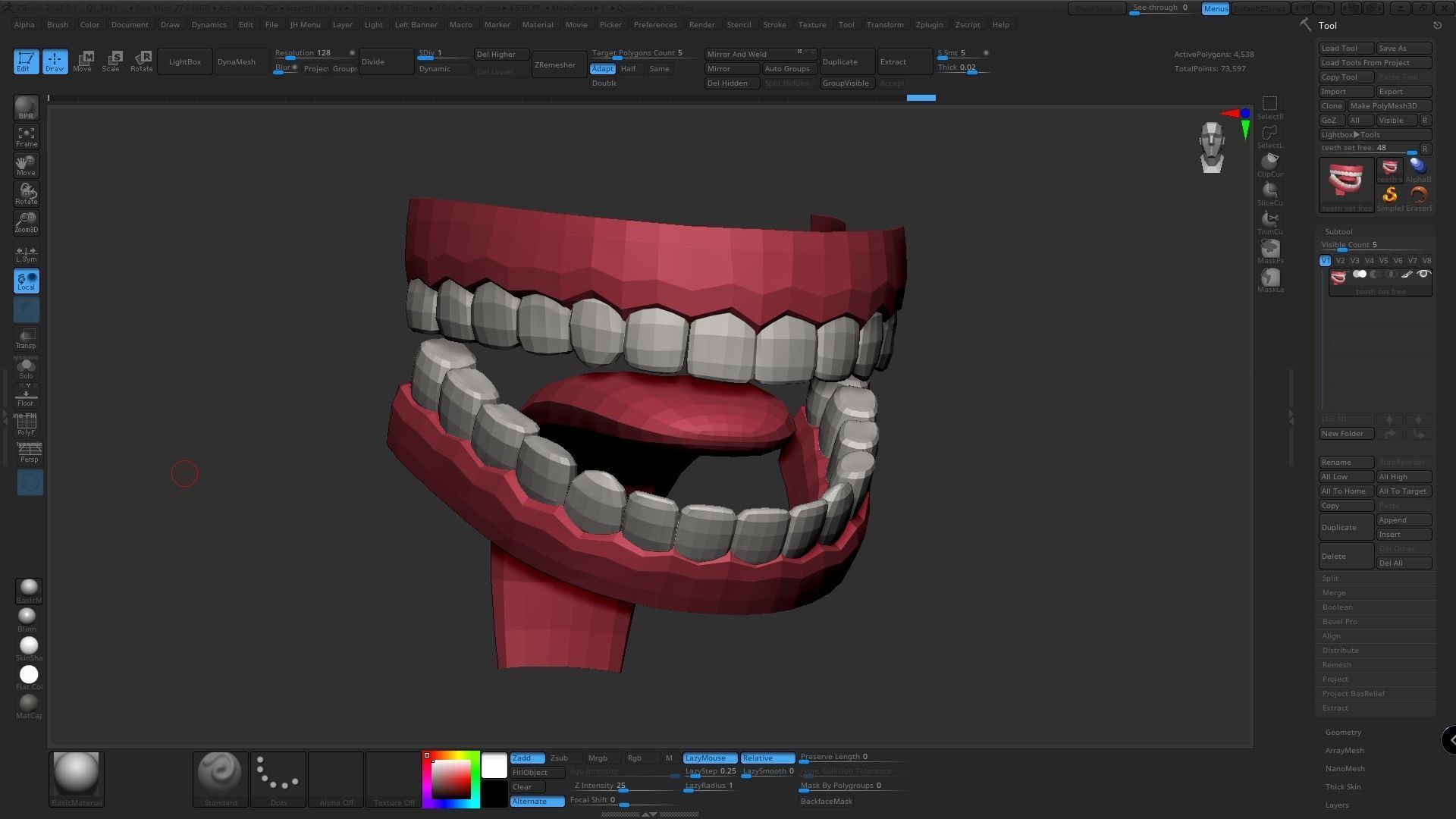 3D model Cartoon Human Teeth Set VR / AR / low-poly | CGTrader