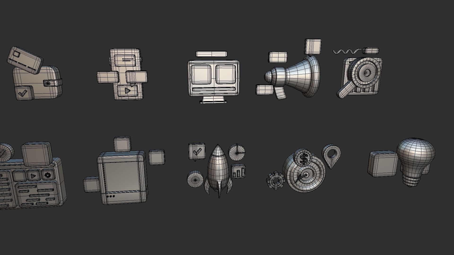 3D model 3D Button Collections1 VR / AR / low-poly | CGTrader