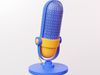 3D model cartoon Podcast Microphone 3D Illustration low poly VR / AR ...
