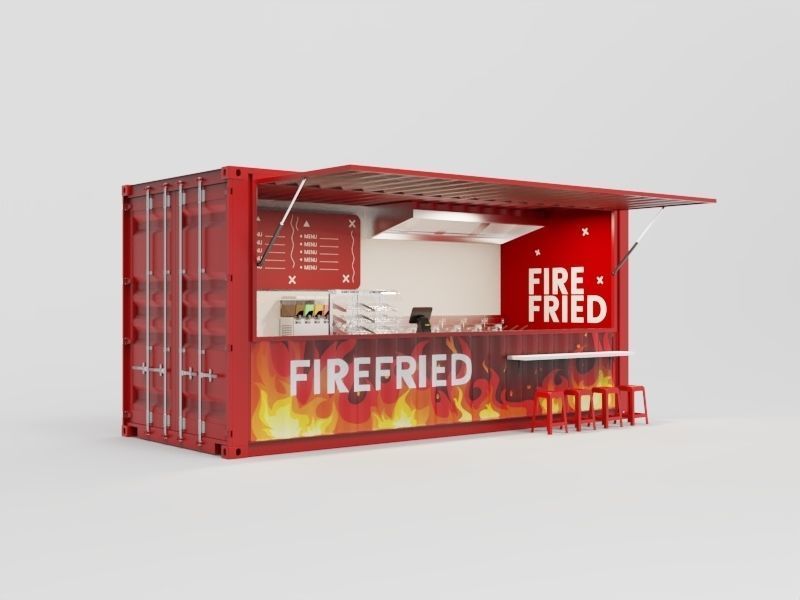 20ft Container Kiosk 3D model | CGTrader
