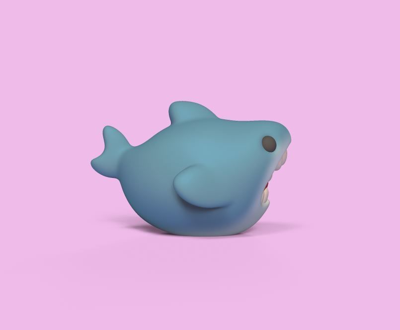 Round Shark 3D model 3D printable | CGTrader
