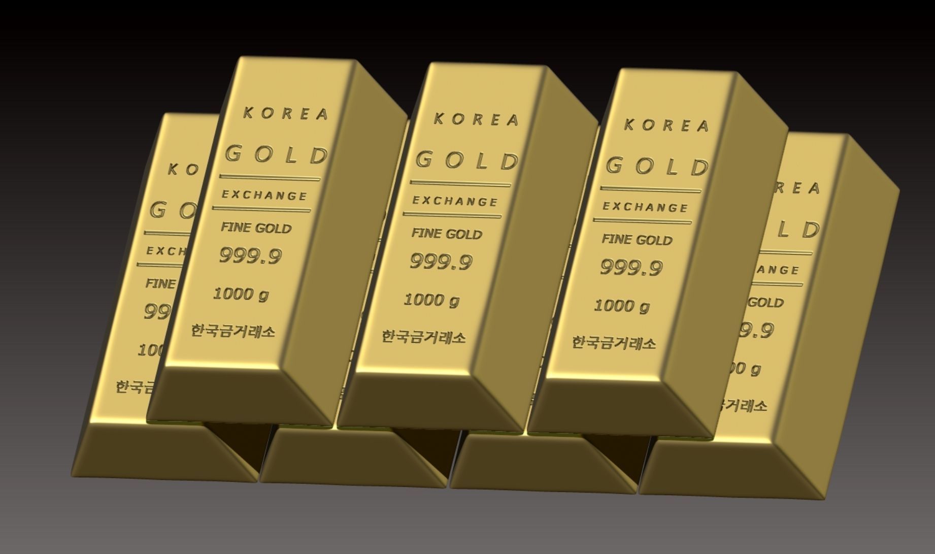 KOREAN GOLD BARS 3D model 3D printable | CGTrader