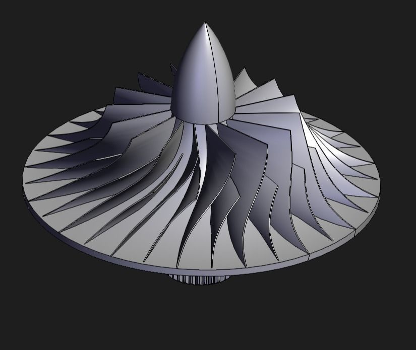 Turbo Impeller Air compressor 3D model 3D printable | CGTrader