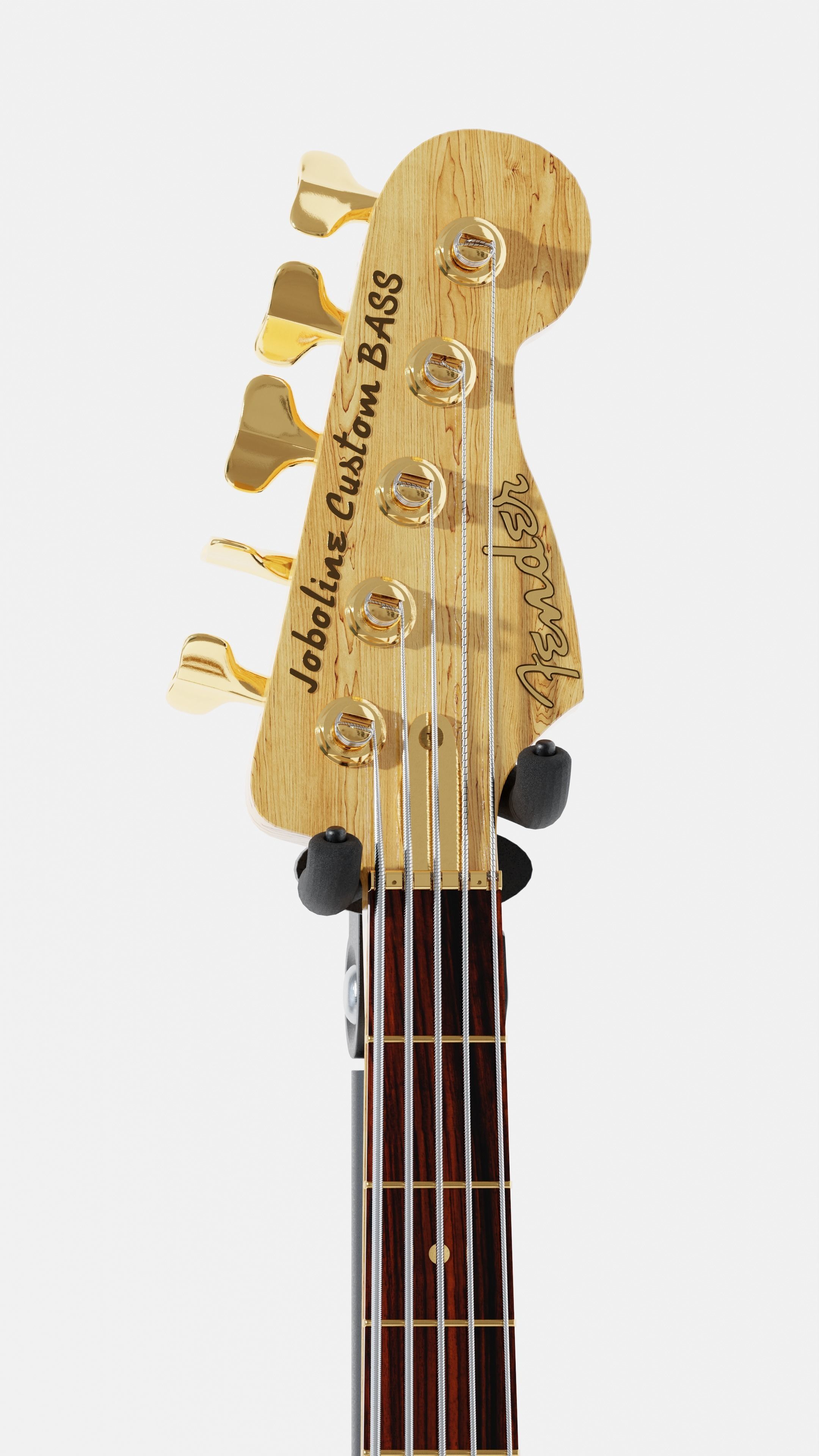 Bass Guitar with stand Fender Joboline Custom Bass 3D model | CGTrader