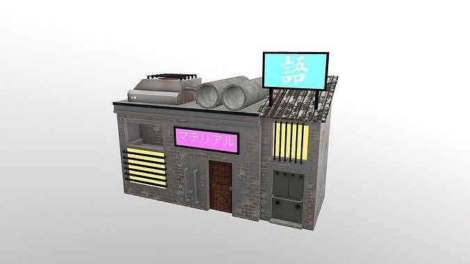 3D model Cyberpunk Building 55 VR / AR / low-poly | CGTrader