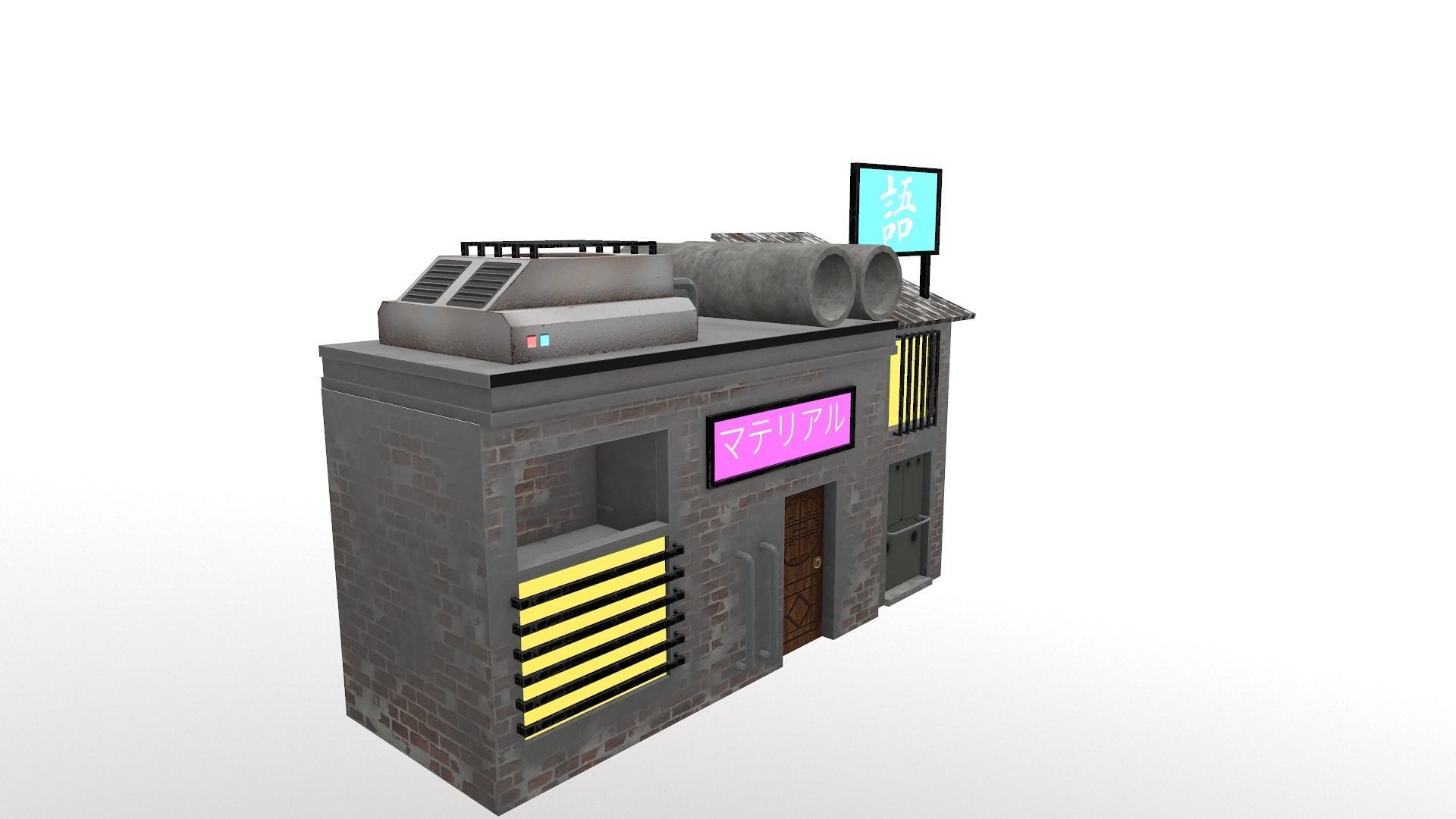 3D model Cyberpunk Building 55 VR / AR / low-poly | CGTrader