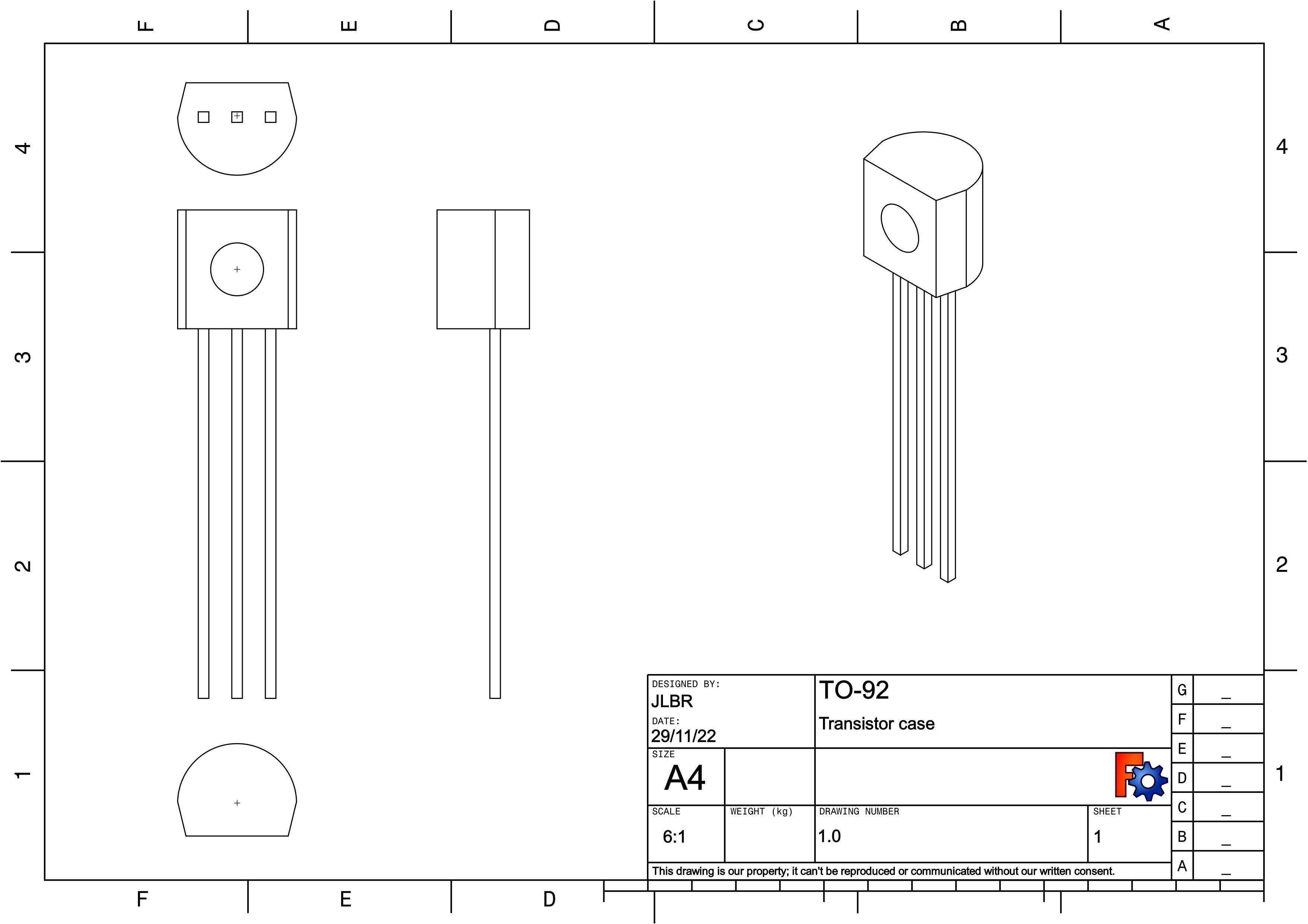 TO92 transistor case 3D model | CGTrader