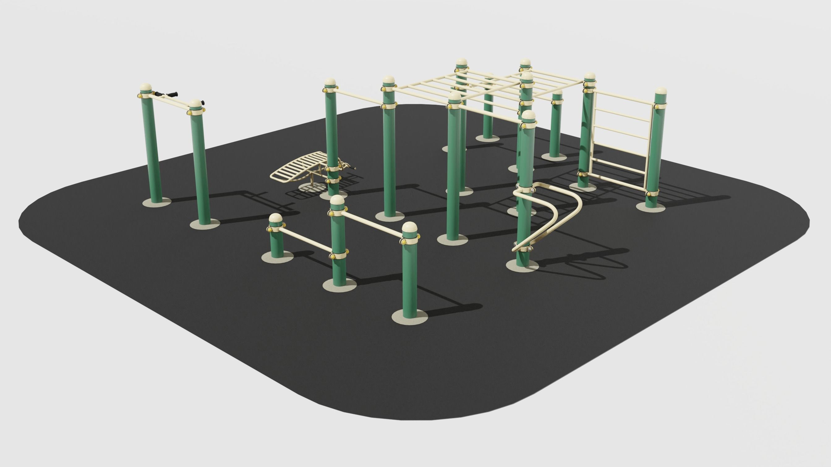 Outdoor Sports Ground Fitness Gym 3D model | CGTrader