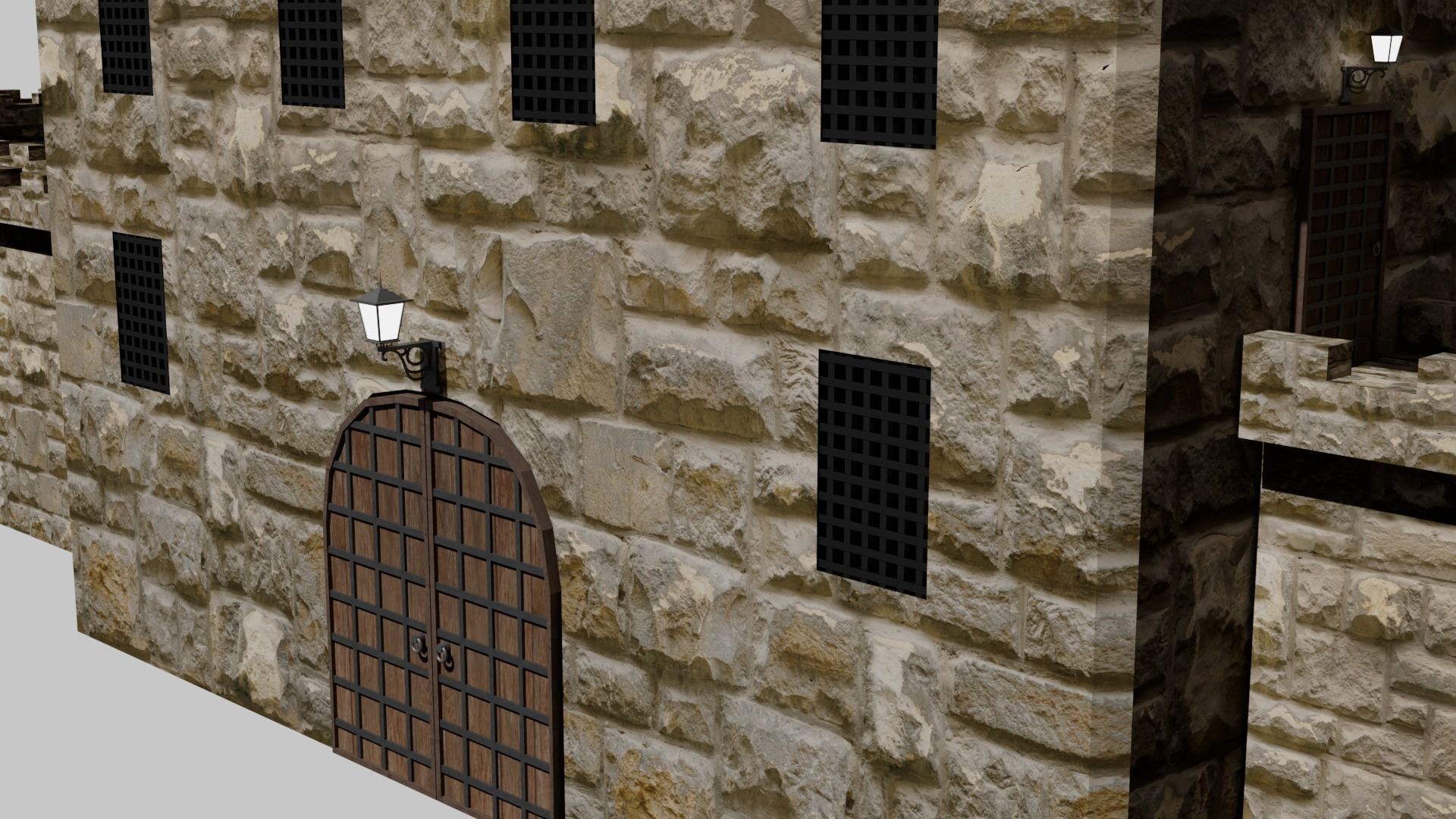 Modular castle Low polly 3D Model Game ready free VR / AR / low-poly 3D ...