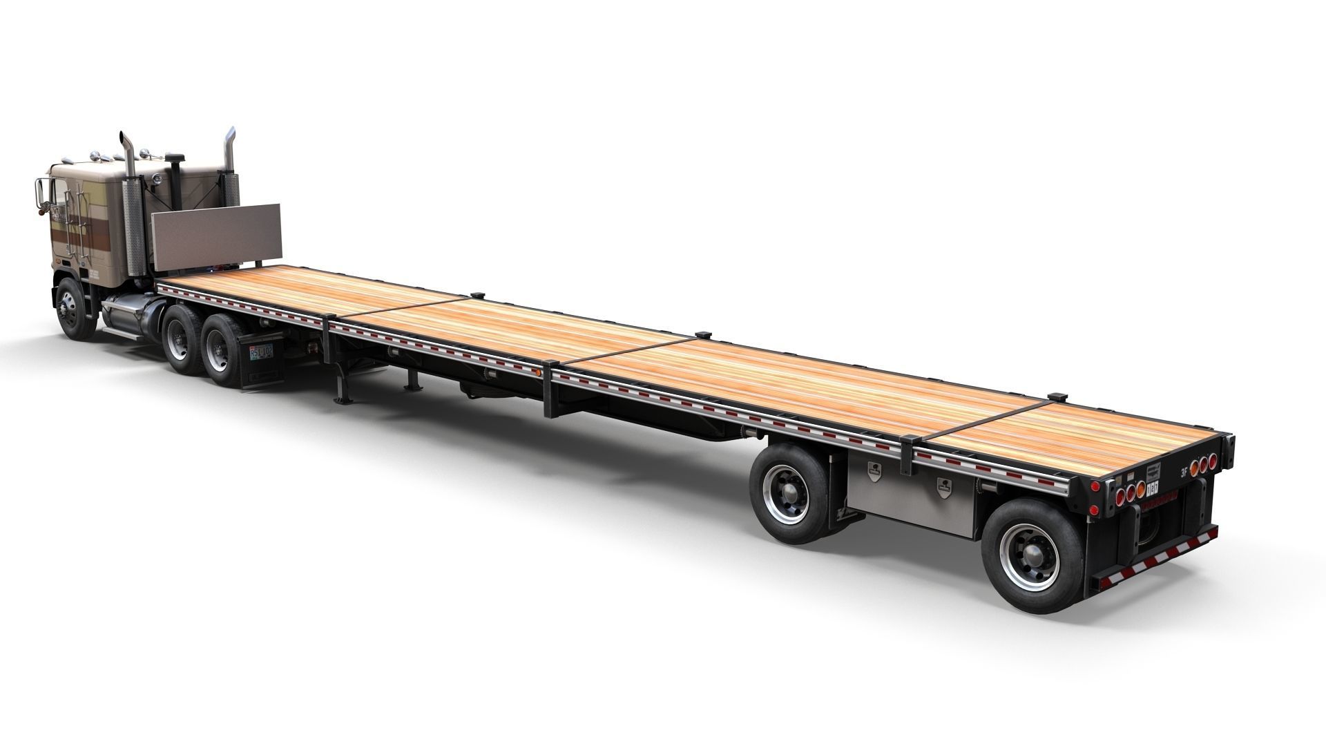 3D model Freightliner FLT flatbed trailer VR / AR / low-poly | CGTrader