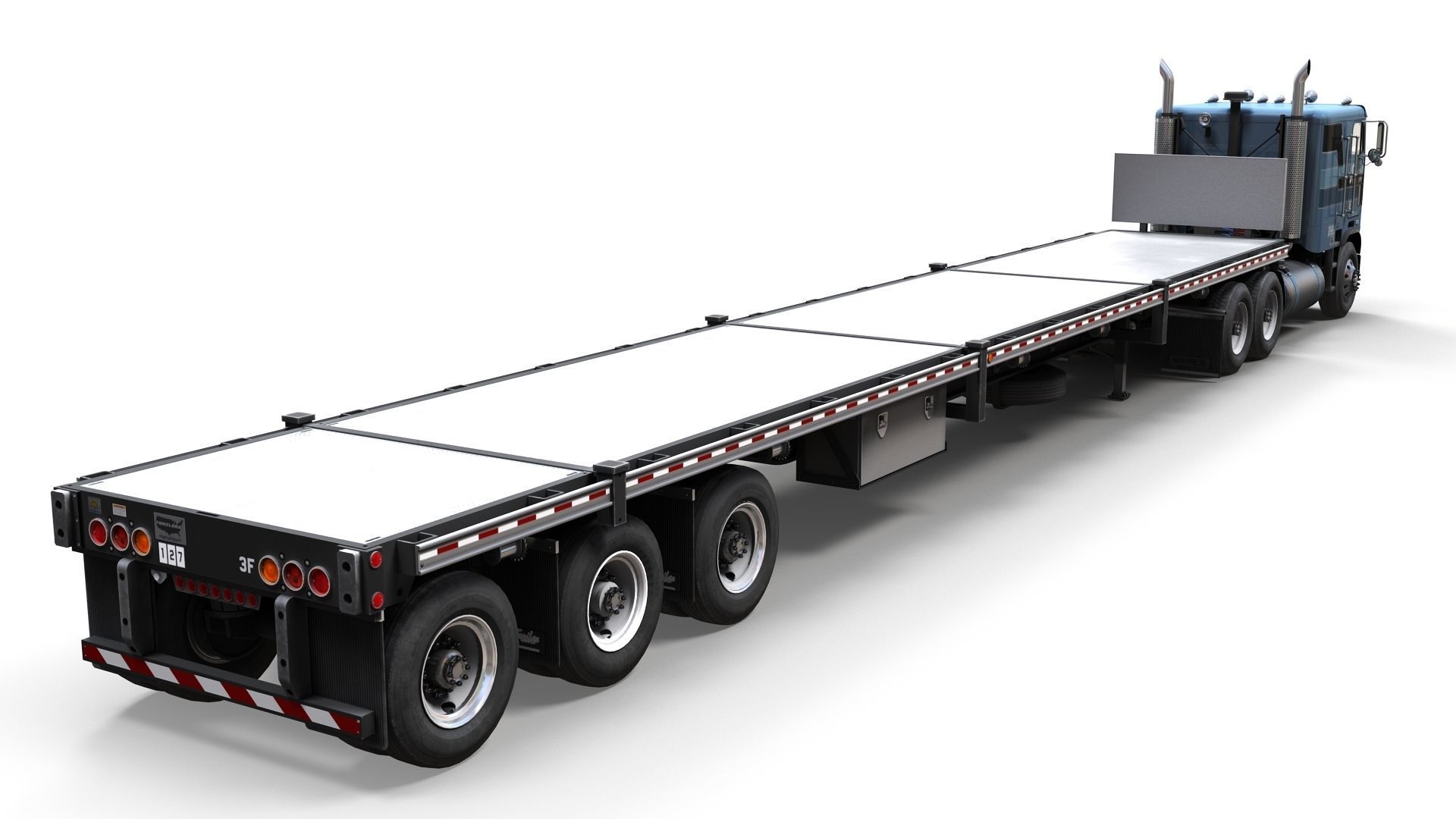 3D model Freightliner FLT flatbed trailer VR / AR / low-poly | CGTrader
