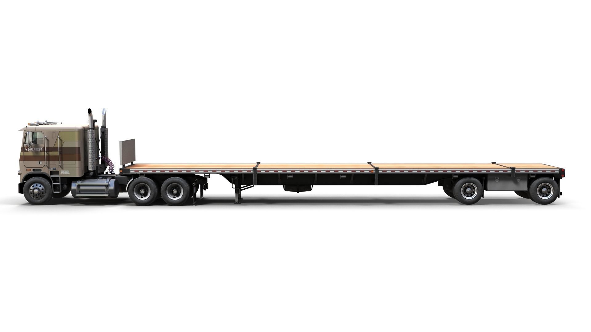3D model Freightliner FLT flatbed trailer VR / AR / low-poly | CGTrader