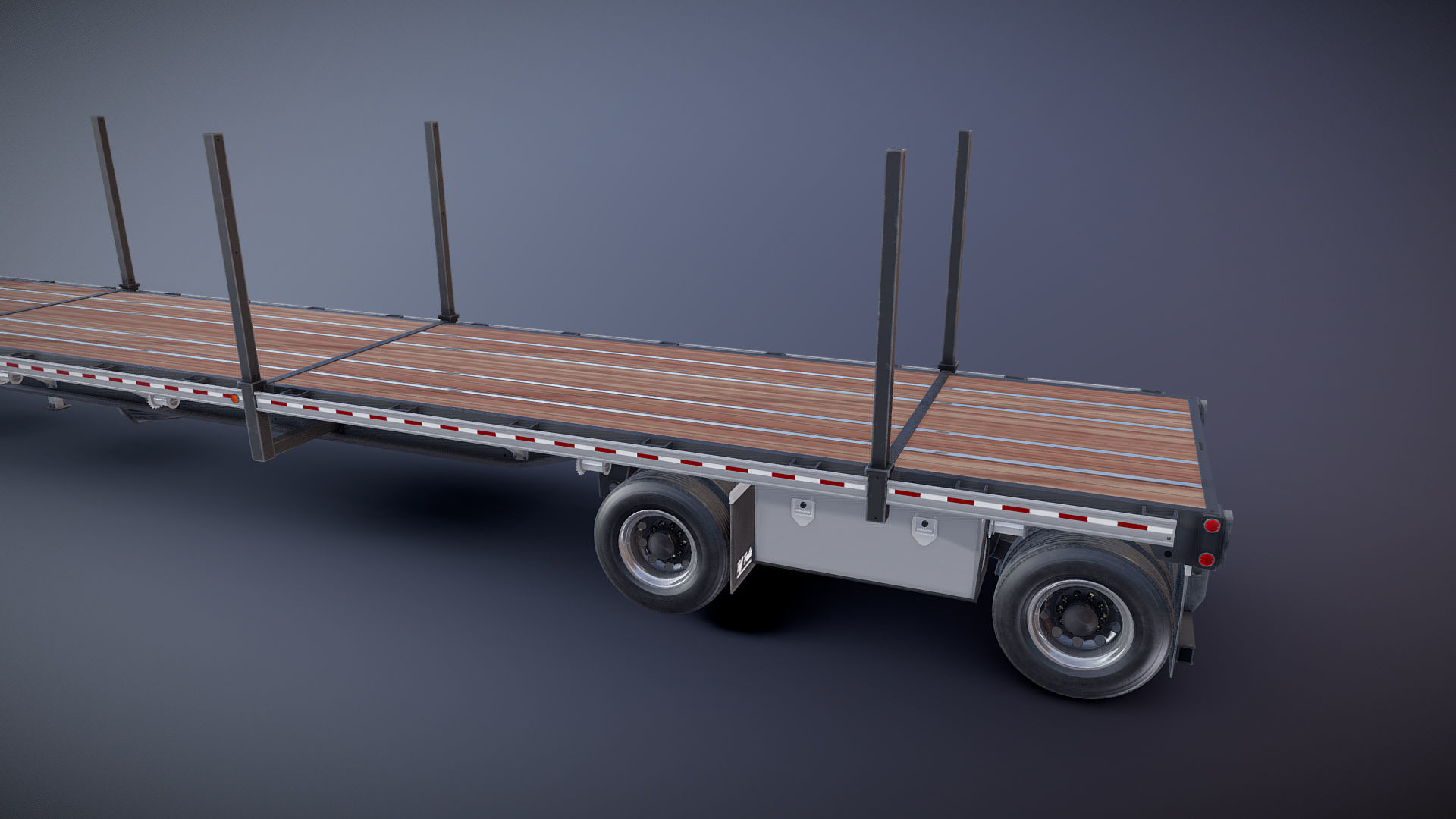 3D model Freightliner FLT flatbed trailer VR / AR / low-poly | CGTrader