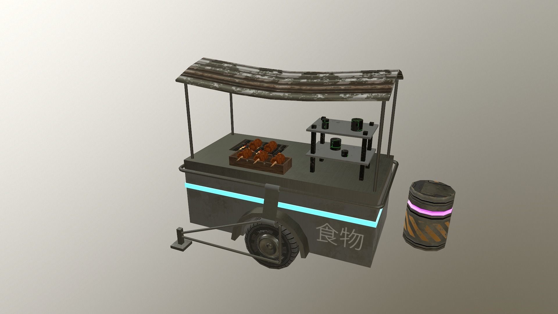 Street Food Cart free VR / AR / low-poly 3D model | CGTrader