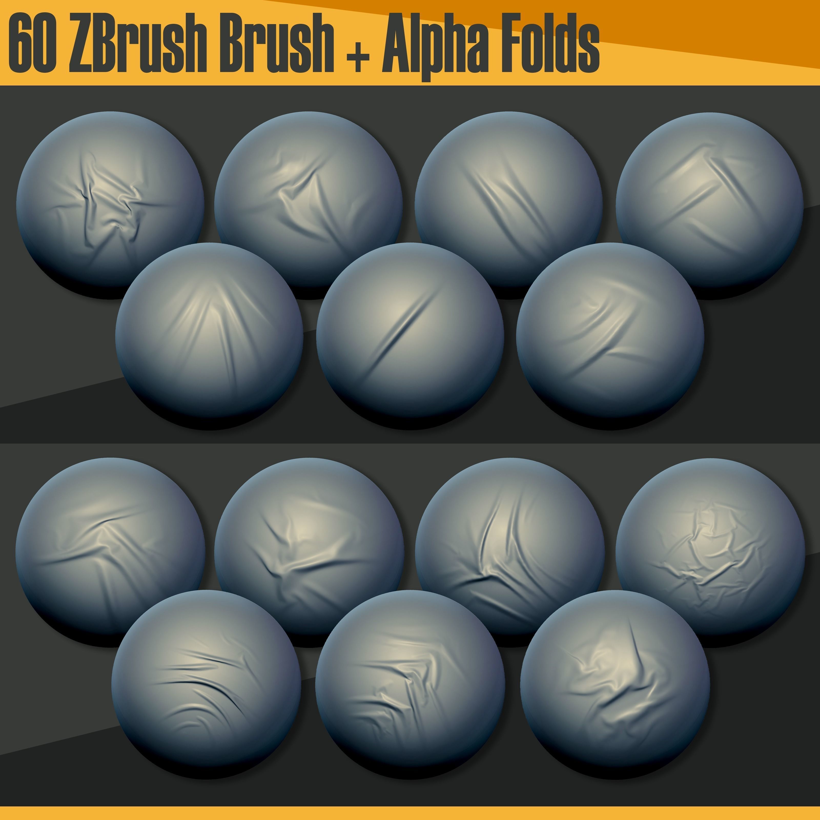 60 ZBrush Brush and Alpha Folds 3D model | CGTrader