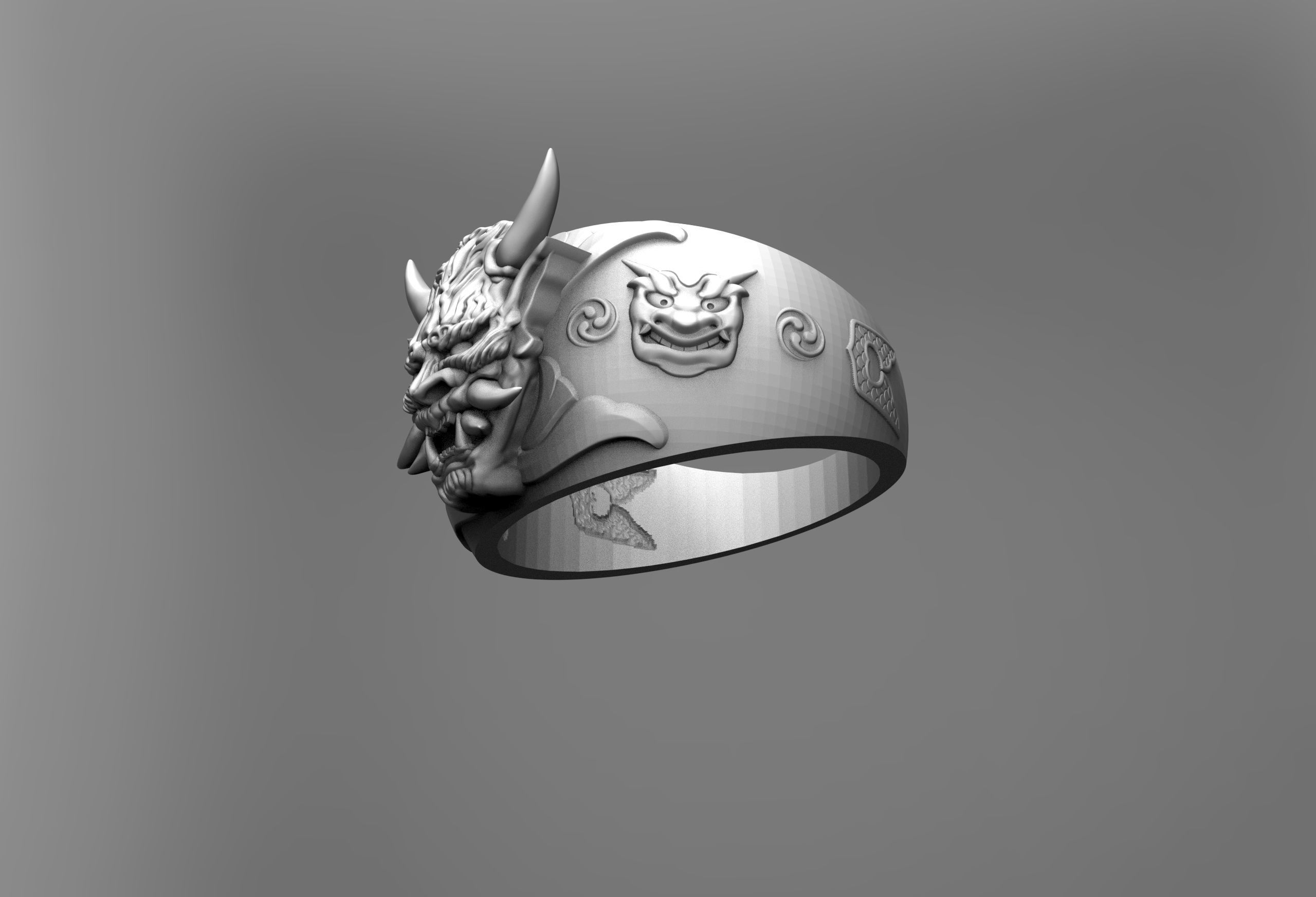 Ring Oni japanese demon 3D model 3D printable | CGTrader