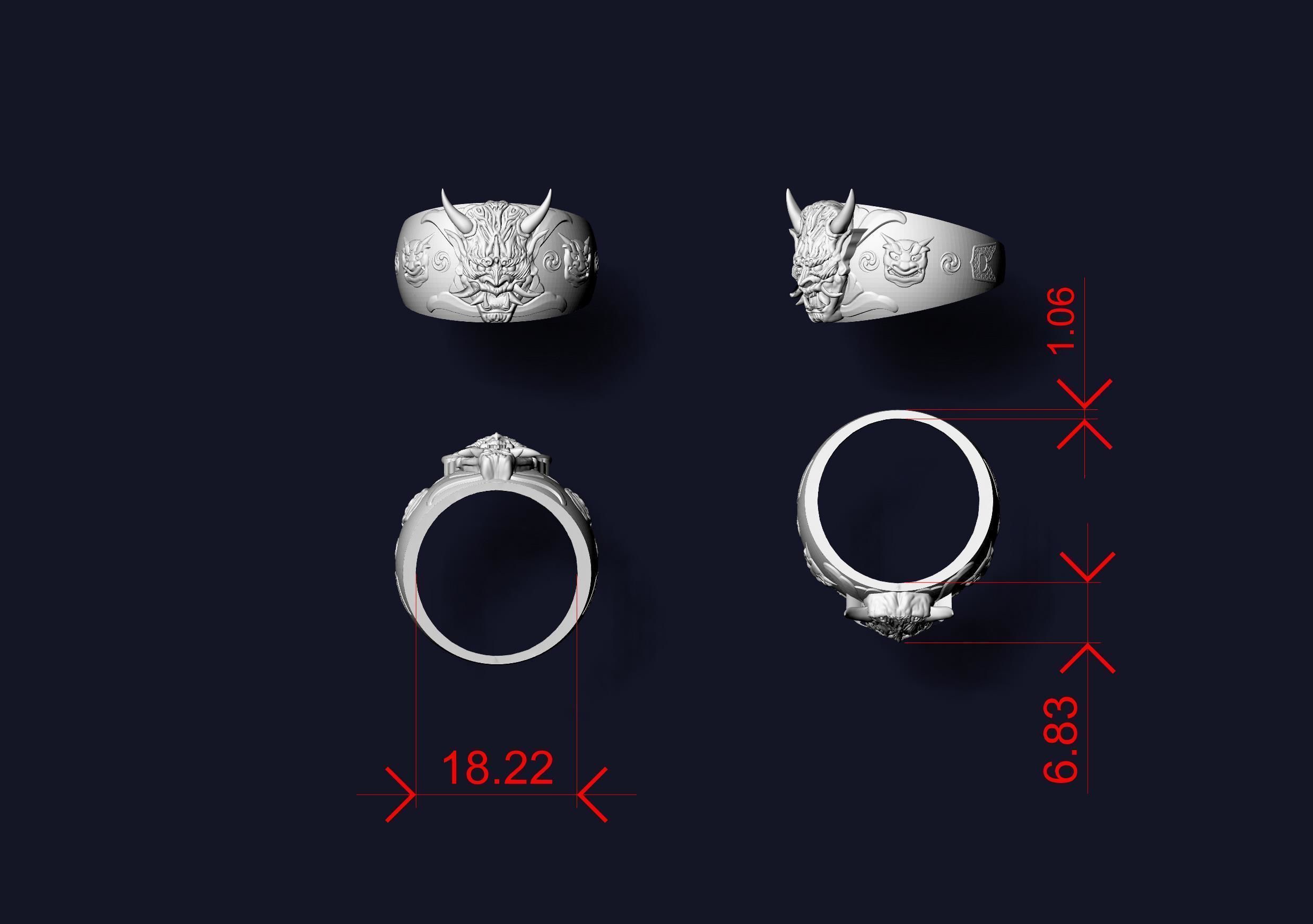 Ring Oni japanese demon 3D model 3D printable | CGTrader