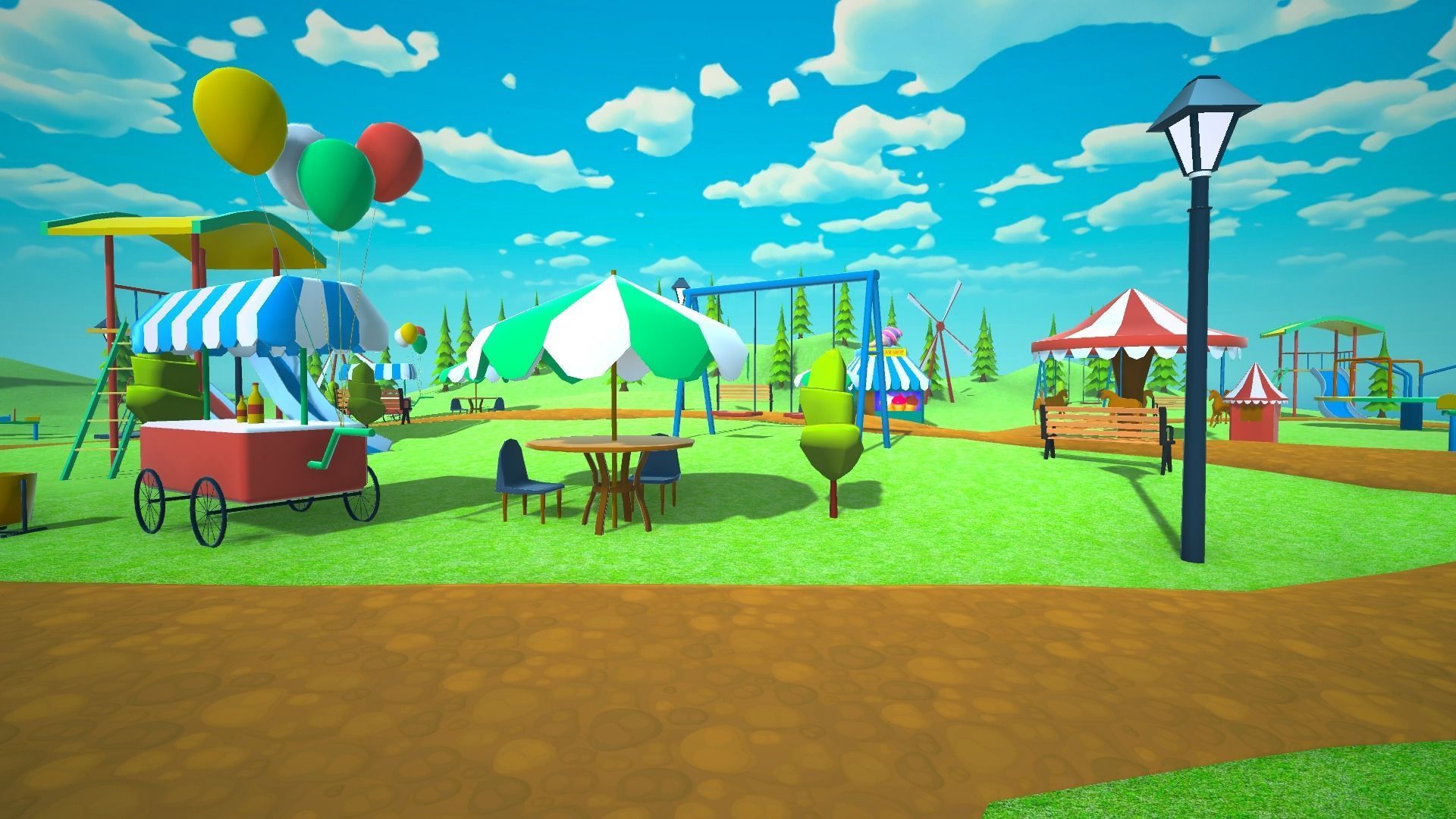 3D model 3D Stylized Children Park VR / AR / low-poly | CGTrader