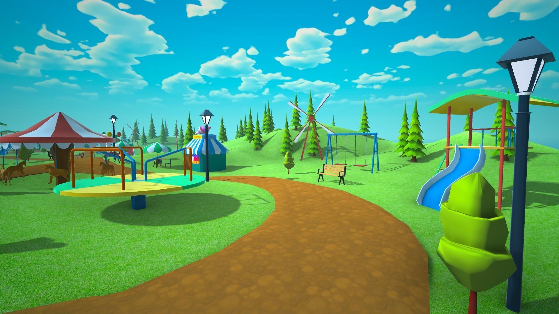 3D model 3D Stylized Children Park VR / AR / low-poly | CGTrader
