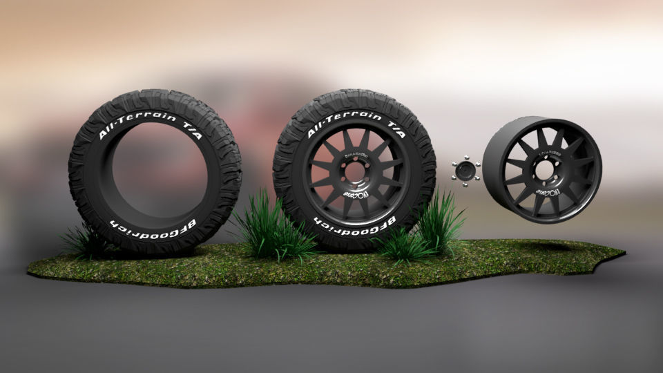 EVO CROSS wheel with BF goodrich 3D model | CGTrader