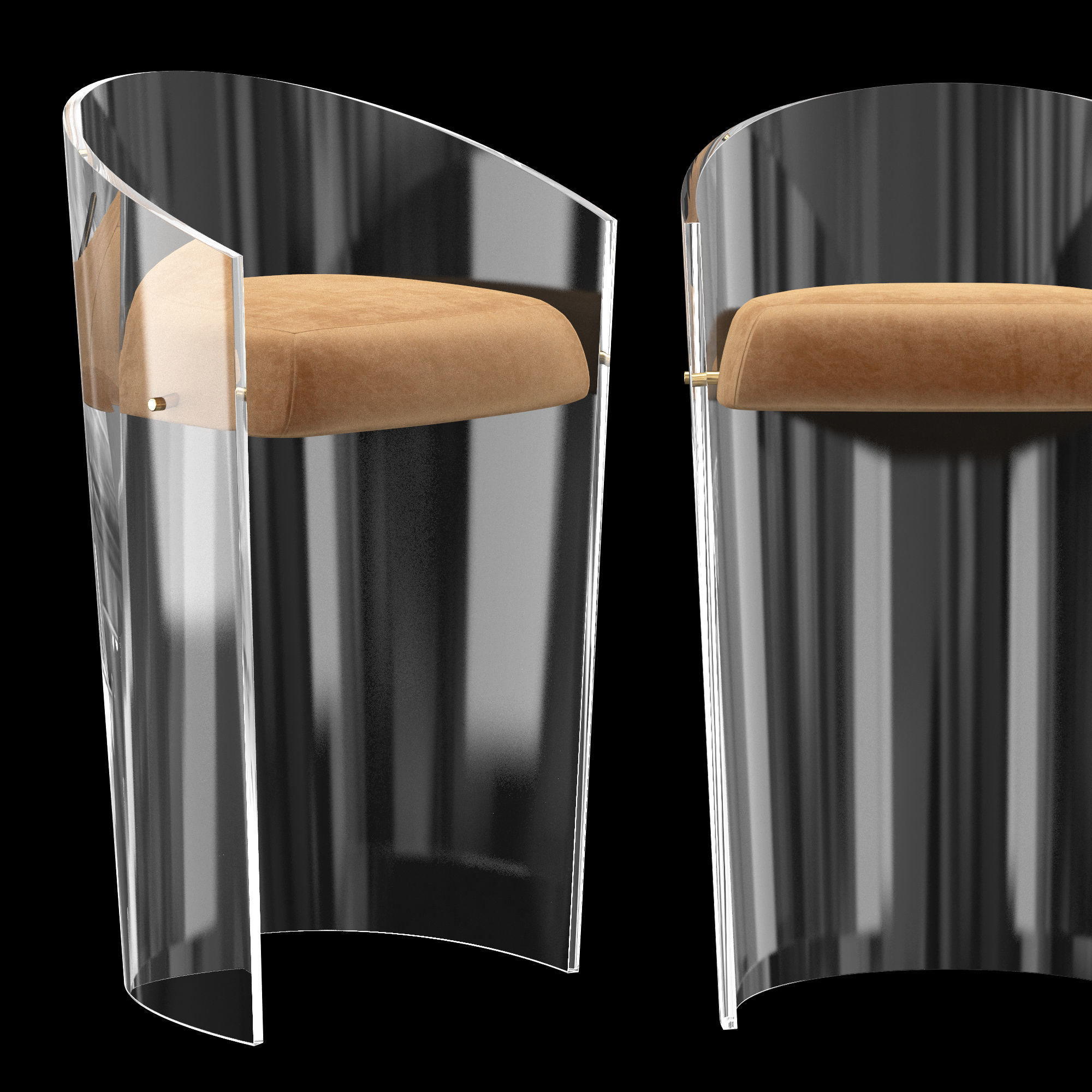 CHAHAN Plexiglass bar stool 3D model | CGTrader