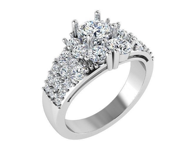 Round diamond ring 3372 3D print model 3D model 3D printable | CGTrader