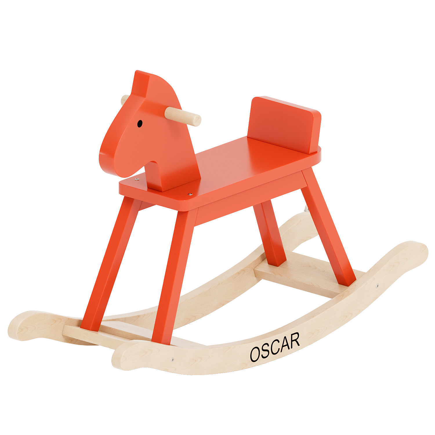 Orange Red Rocking Horse free 3D model | CGTrader
