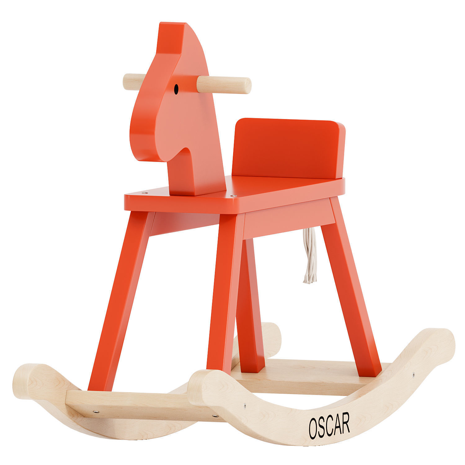 Orange Red Rocking Horse free 3D model | CGTrader