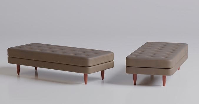 long bench chesterfield 3D model | CGTrader