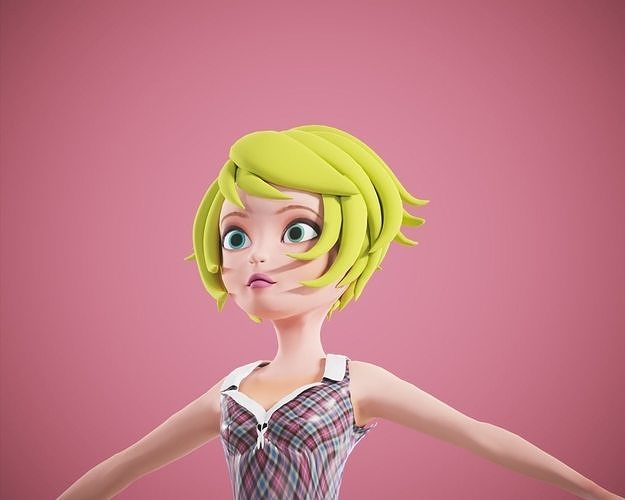 3D model cartoon girl VR / AR / low-poly | CGTrader