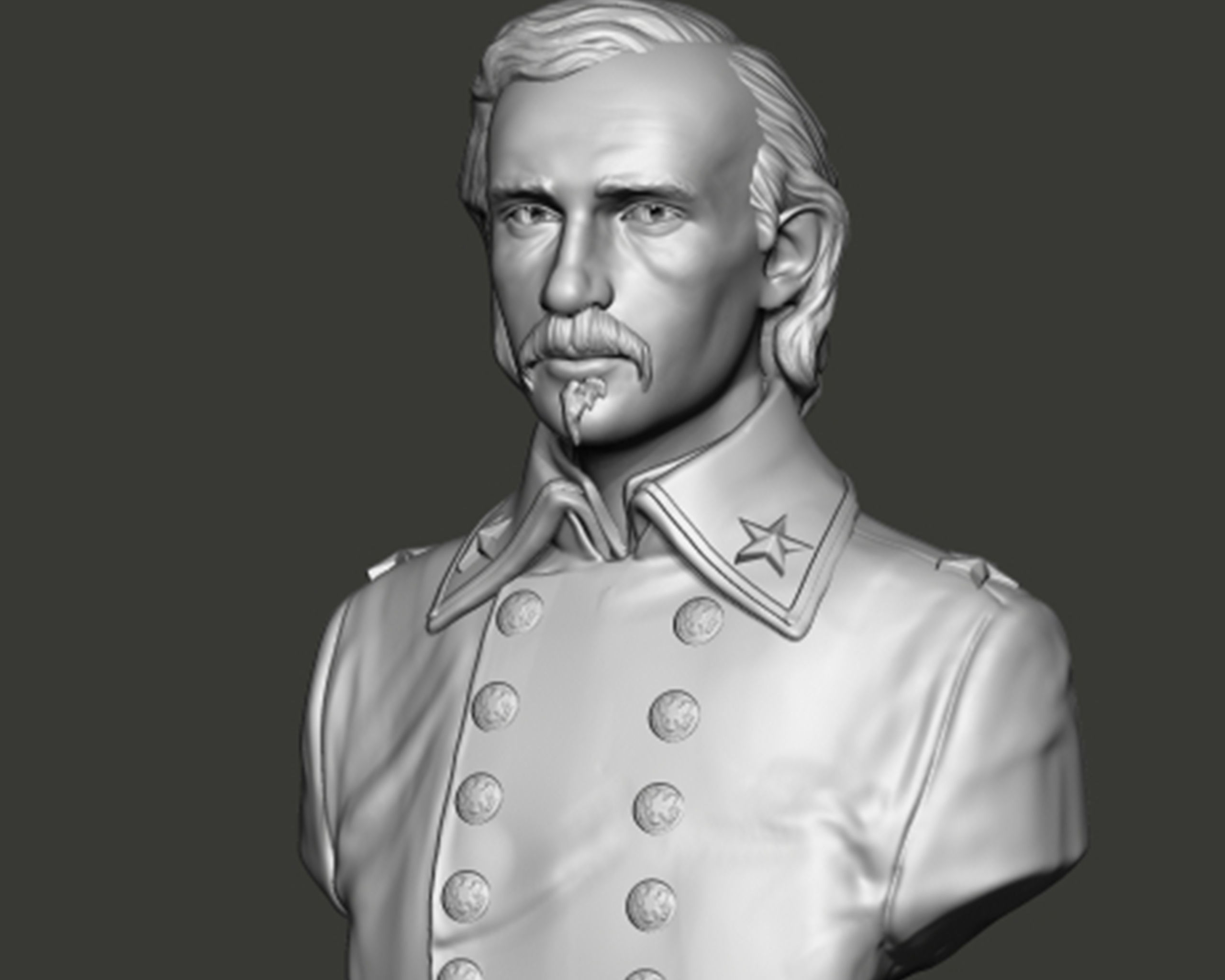 General George Armstrong Custer bust sculpture 3D model 3D printable ...