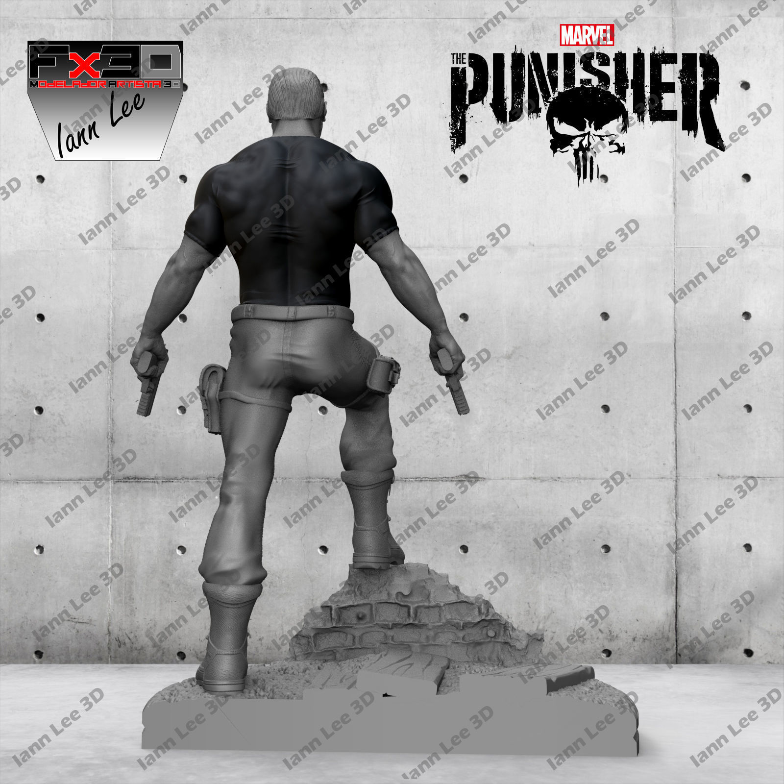 Punisher el Castigador Marvel Fan Art 3D model 3D printable | CGTrader