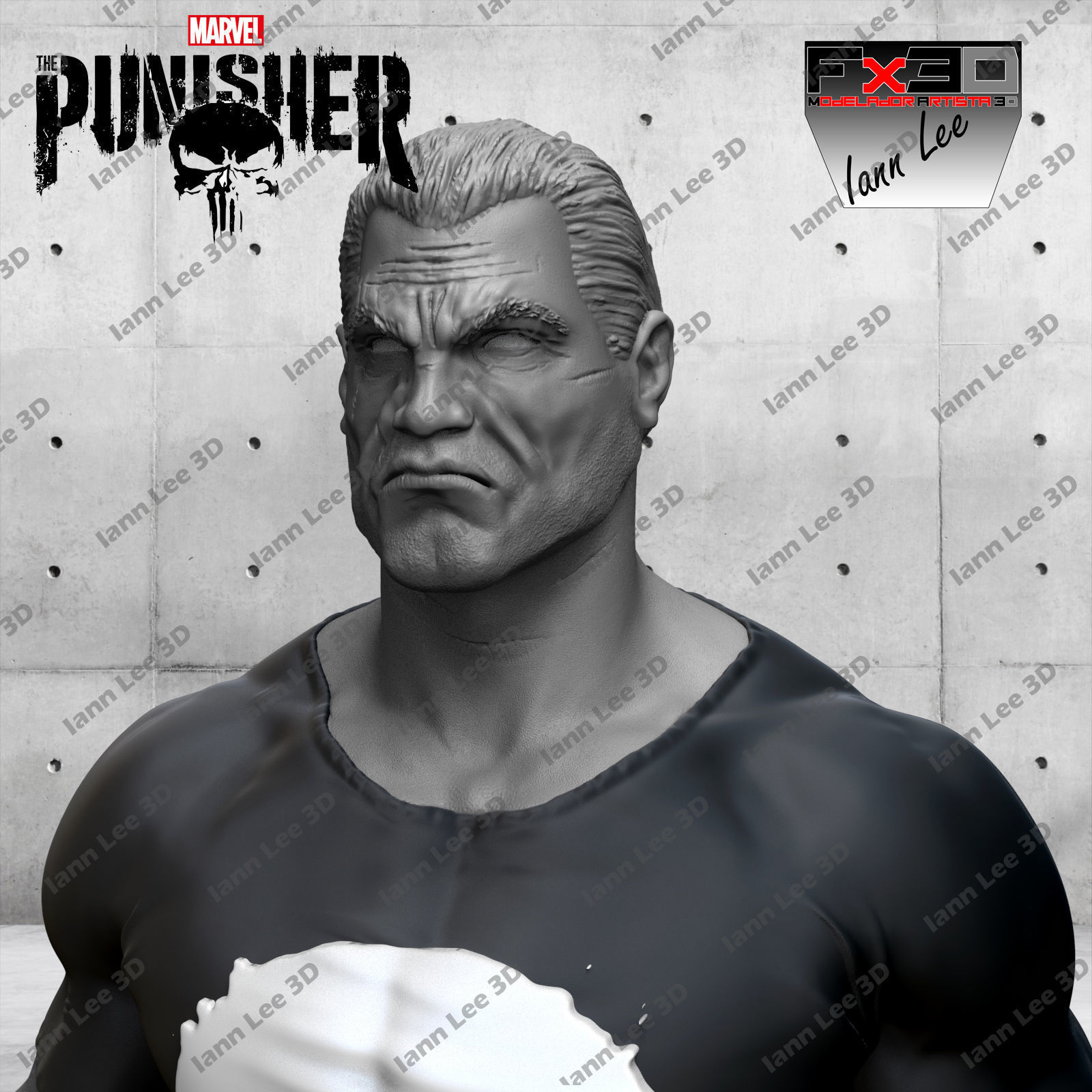 Punisher el Castigador Marvel Fan Art 3D model 3D printable | CGTrader