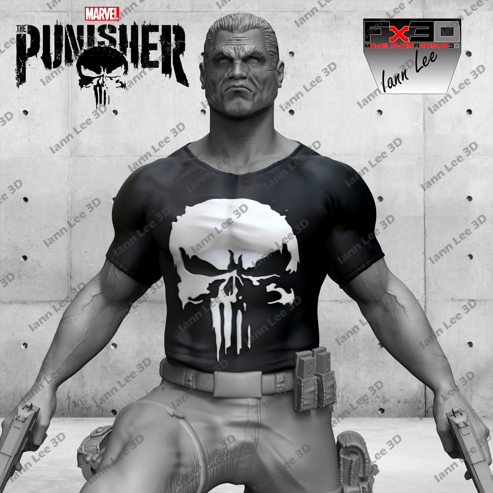 Punisher el Castigador Marvel Fan Art 3D model 3D printable | CGTrader
