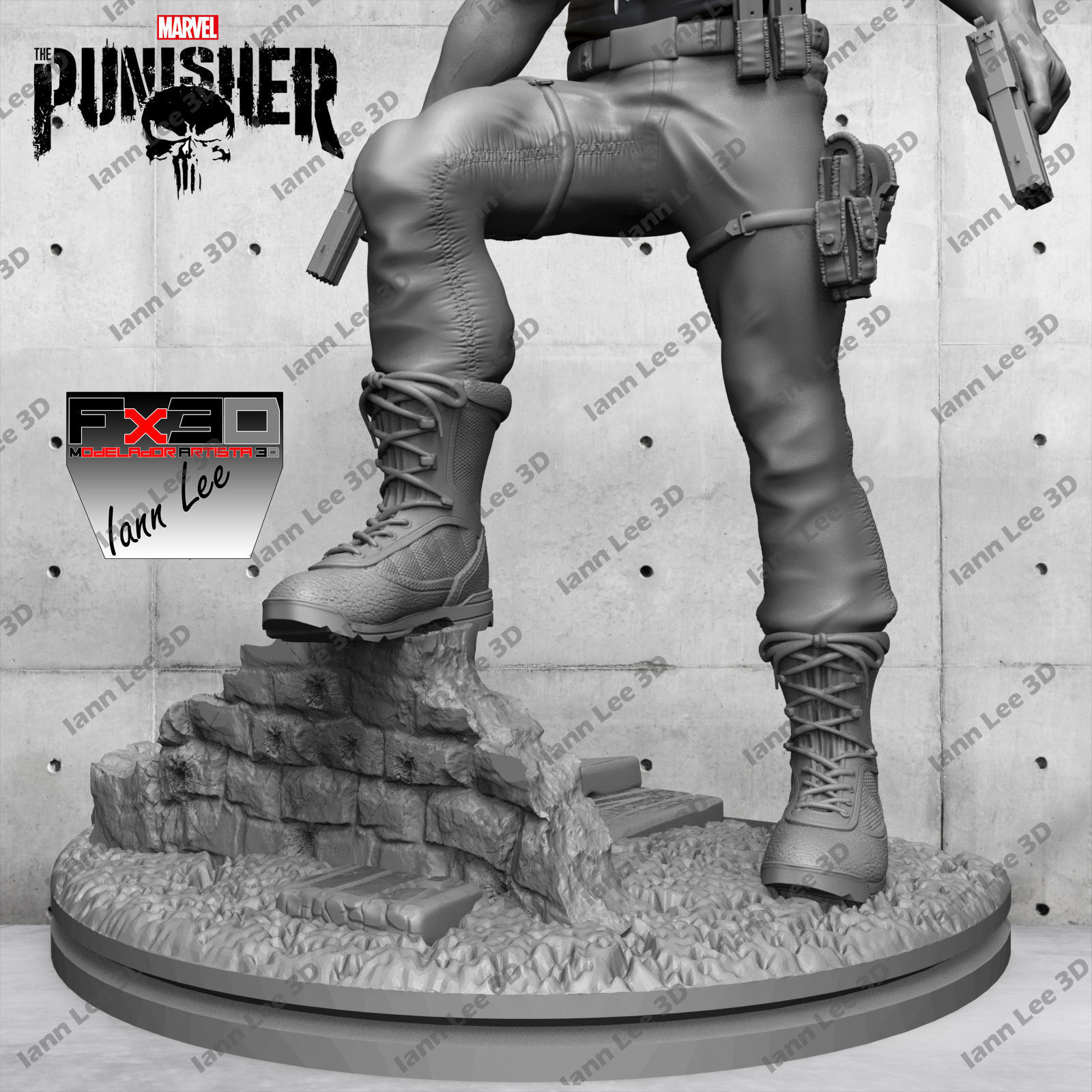 Punisher el Castigador Marvel Fan Art 3D model 3D printable | CGTrader