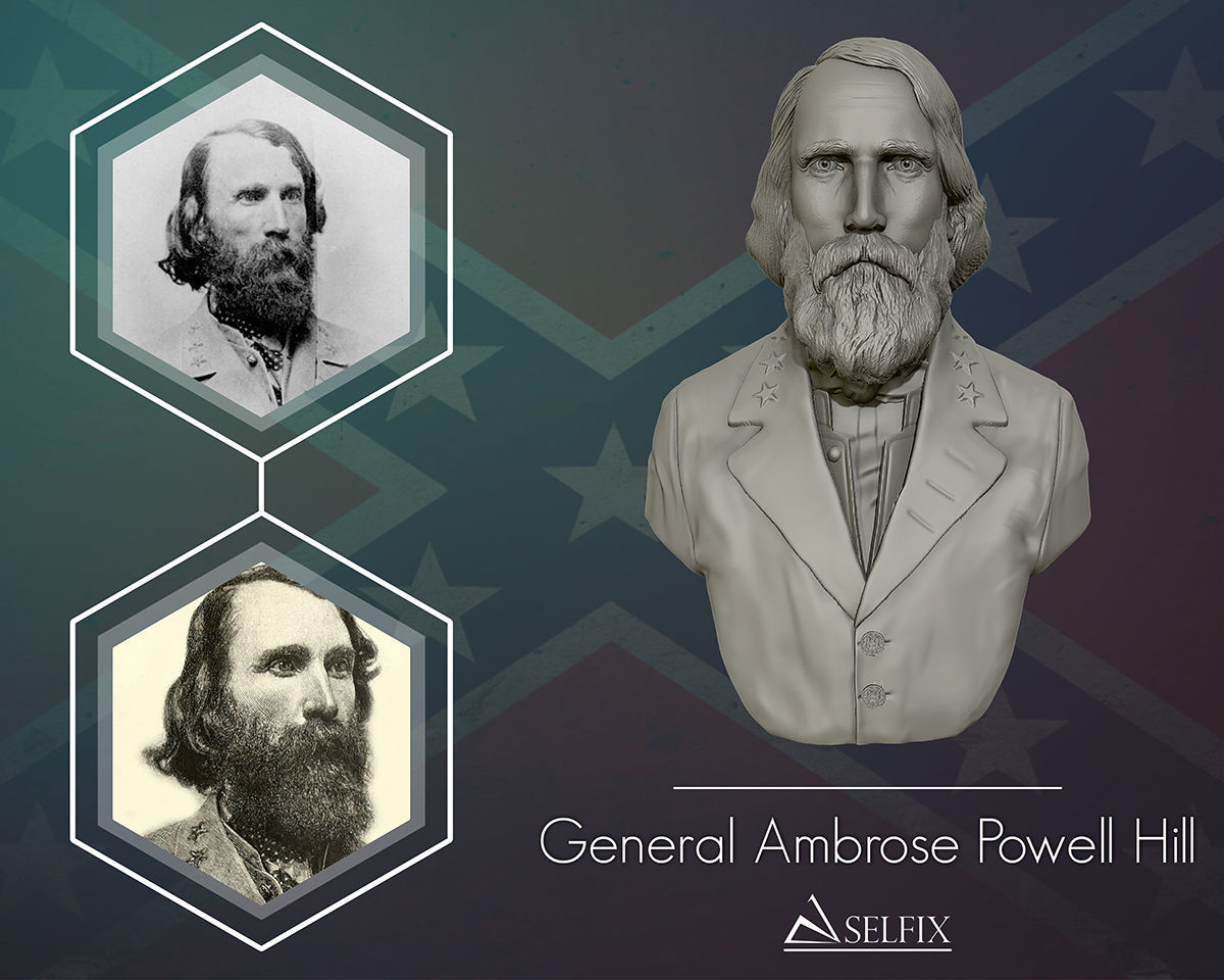 General Ambrose Powell Hill bust sculpture 3D model 3D printable | CGTrader