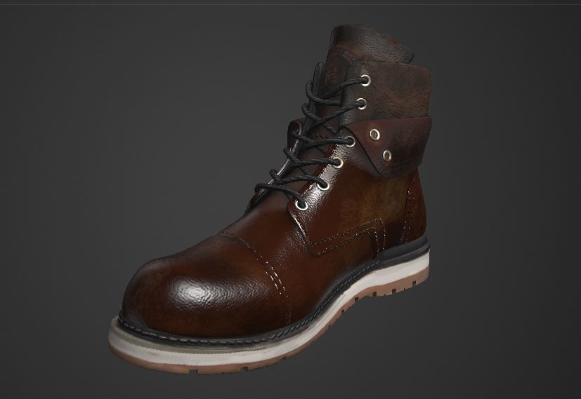boot low-poly leather 3D model | CGTrader